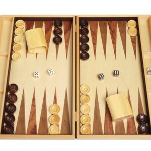 18” Wood Backgammon Set - Olive Wood - Attache Case