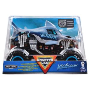 monster jam, official megalodon monster truck, die-cast vehicle, 1:24 scale