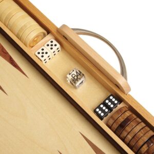 18” Wood Backgammon Set - Olive Wood - Attache Case