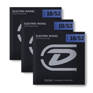 3 sets of dunlop den1052 electric guitar strings 10-52