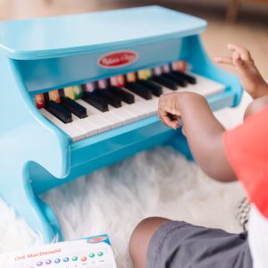 Melissa & Doug Learn-to-Play Piano With 25 Keys and Color-Coded Songbook - Blue - Toy Piano For Baby, Kids Piano Toy, Toddler Piano Toys For Ages 4+