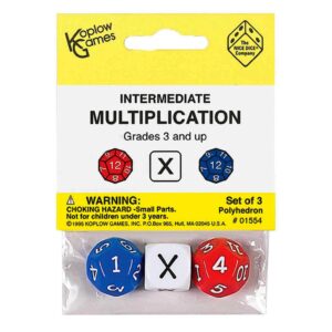 koplow games intermediate multiplication dice, standard (15mm - 17mm)