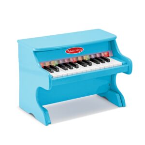 melissa & doug learn-to-play piano with 25 keys and color-coded songbook - blue - toy piano for baby, kids piano toy, toddler piano toys for ages 4+