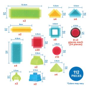 Battat- Bristle Blocks- STEM Interlocking Building Blocks- 112 pc Playset- Developmental Toys for Toddlers & Kid- Basic Builder Set- 2 Years +