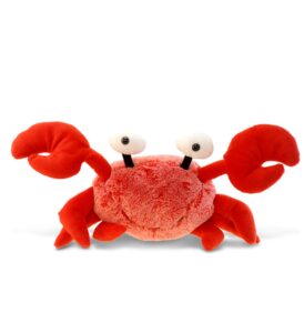 dollibu red crab stuffed animal - super soft crab plush toy, cute crab ocean stuffed animal for boys and girls, adorable red stuffed animal crab toy gift for kids, teens, and adults -12 inches