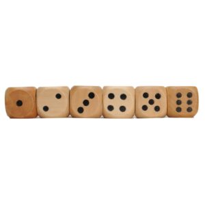 WE Games Wooden Dice Set with Rounded Corners - Pack of 100 Bulk Dice, 16mm Dice, Black Pips for Board Games, Gaming Dice Sets, Standard 6 Sided Dice Set for Adults