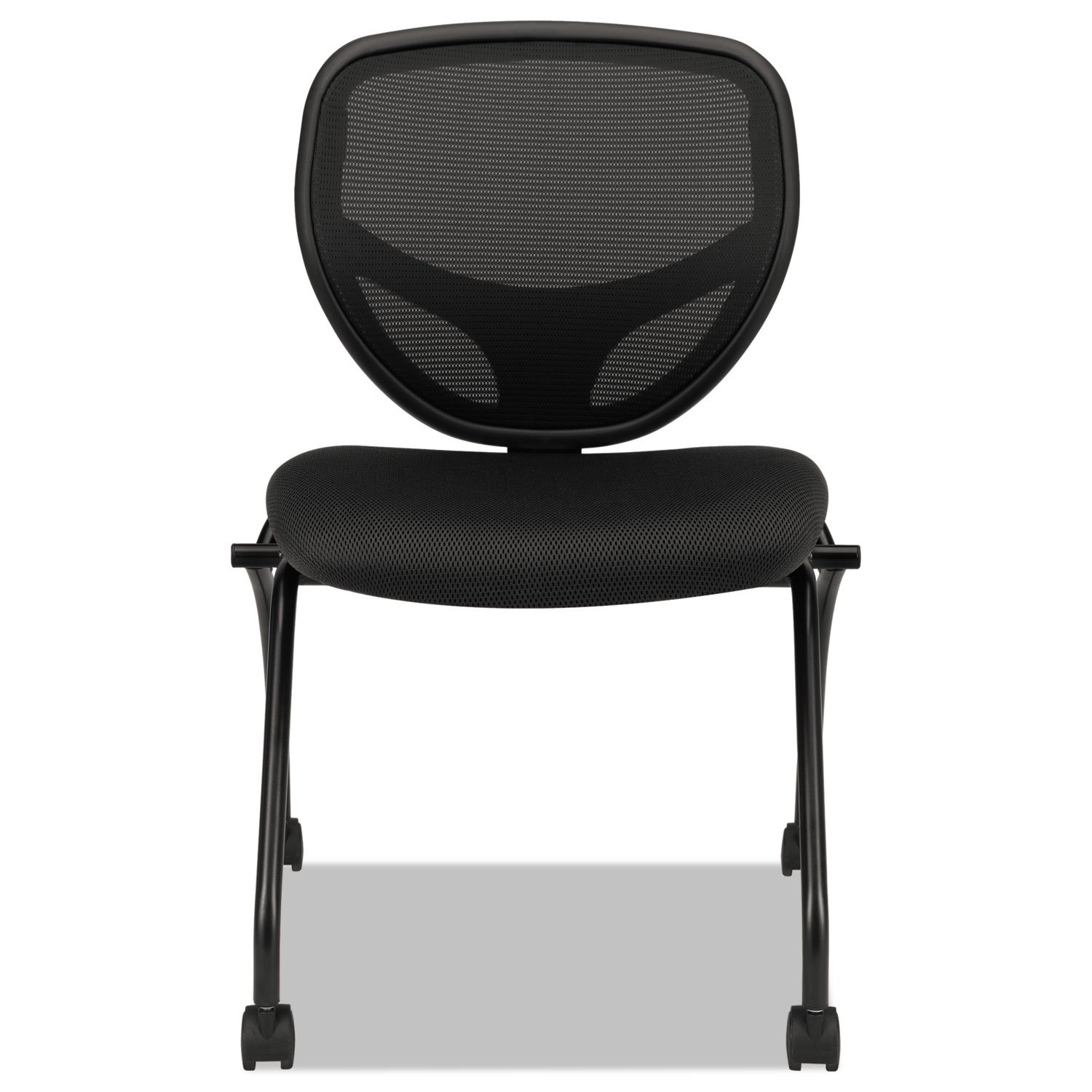 HON VL302MM10 VL302 Series Mesh Back Nesting Chair, Black, 2/Carton