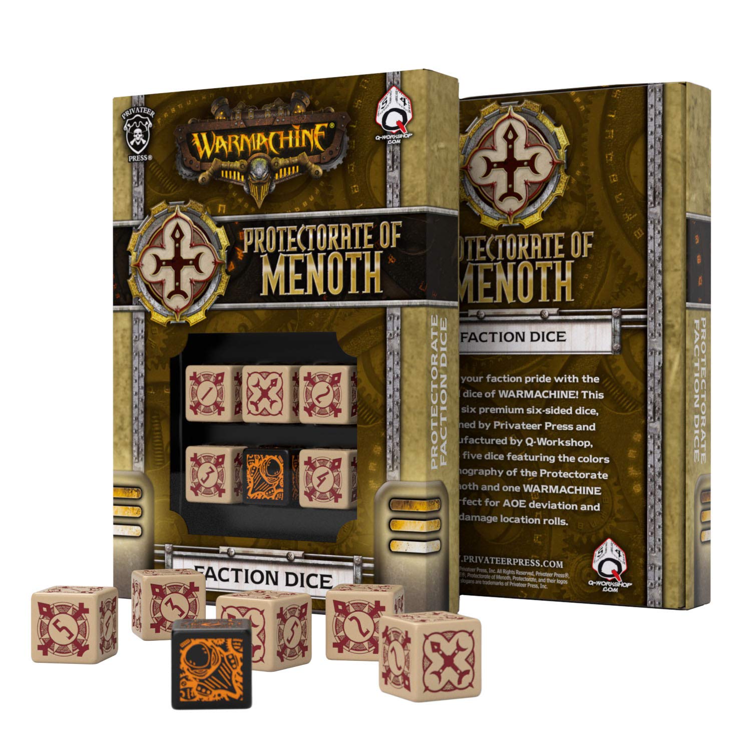 Q WORKSHOP Warmachine Protectorate of Menoth Faction RPG Dice Set 6 x D6