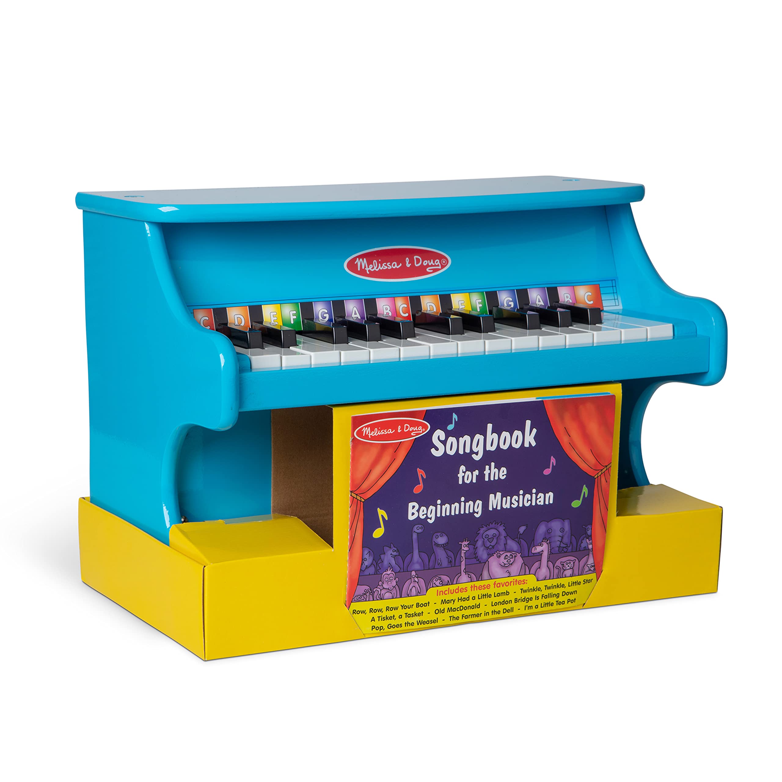 Melissa & Doug Learn-to-Play Piano With 25 Keys and Color-Coded Songbook - Blue - Toy Piano For Baby, Kids Piano Toy, Toddler Piano Toys For Ages 4+