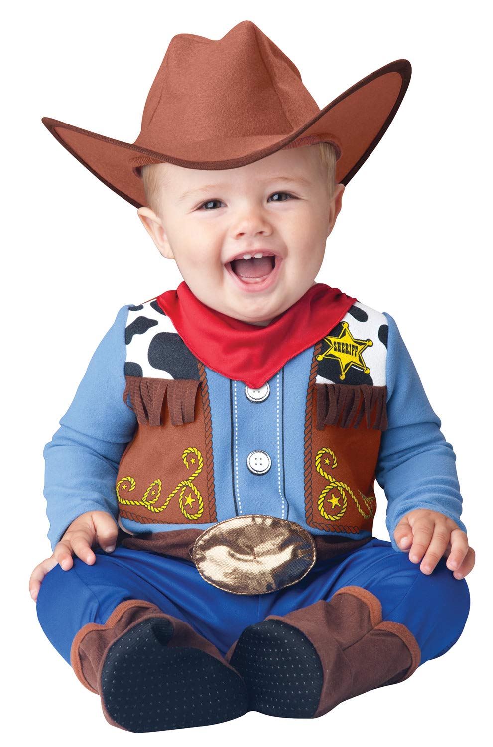 InCharacter Wee Wrangler Infant/Toddler Costume, Large (18-2T) Blue/Brown