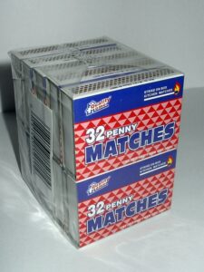 10 boxes - wooden kitchen matches, strike on box type