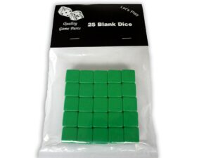 25 blank green dice 16mm