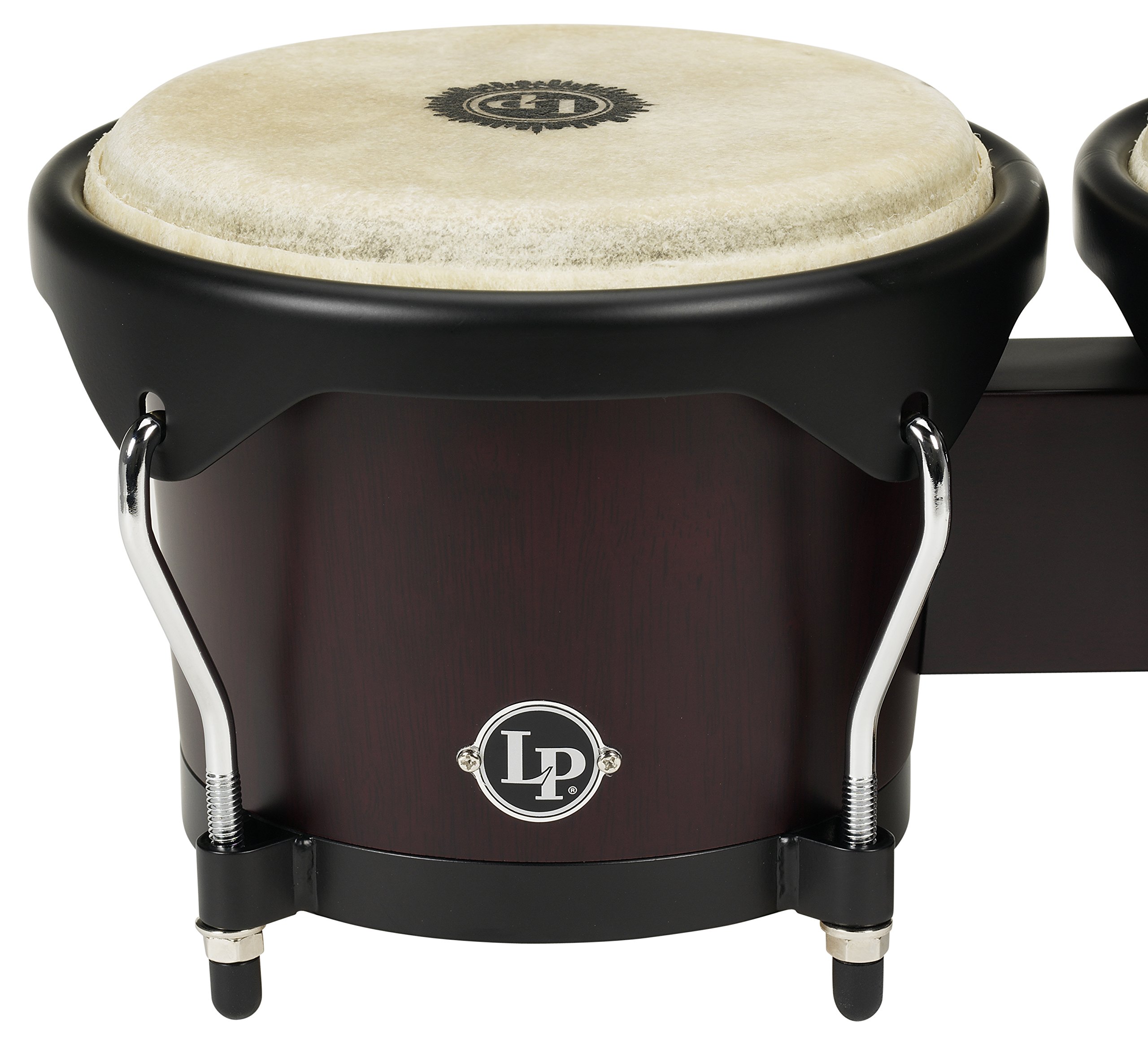 Latin Percussion LP601NY-DW LP City Wood Bongos - Dark Wood 7-inch