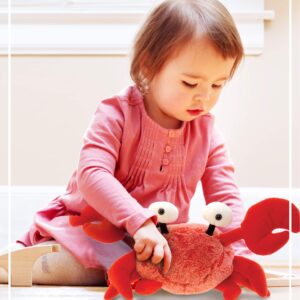 DolliBu Red Crab Stuffed Animal - Super Soft Crab Plush Toy, Cute Crab Ocean Stuffed Animal for Boys and Girls, Adorable Red Stuffed Animal Crab Toy Gift for Kids, Teens, and Adults -12 Inches