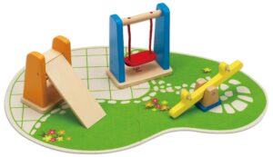 hape wooden doll house furniture playground set| pretend playset for kid’s wooden dollhouse