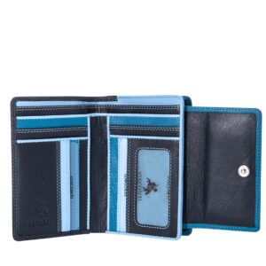 Visconti RB98 Multi Colored Soft Leather Ladies/Girls Compact Bifold Wallet & Purse (Blue)