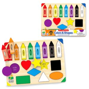 the learning journey: lift & learn puzzle colors & shapes – preschool toys & activities for children ages 3 and up – award winning educational toy