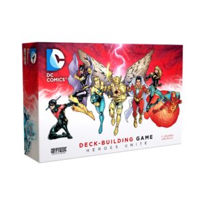 dc deck-building game: heroes unite- play as hawkman, nightwing,and bat girl from the dc multiverse- super hero board game- for 2 to 5 players - ages 15+