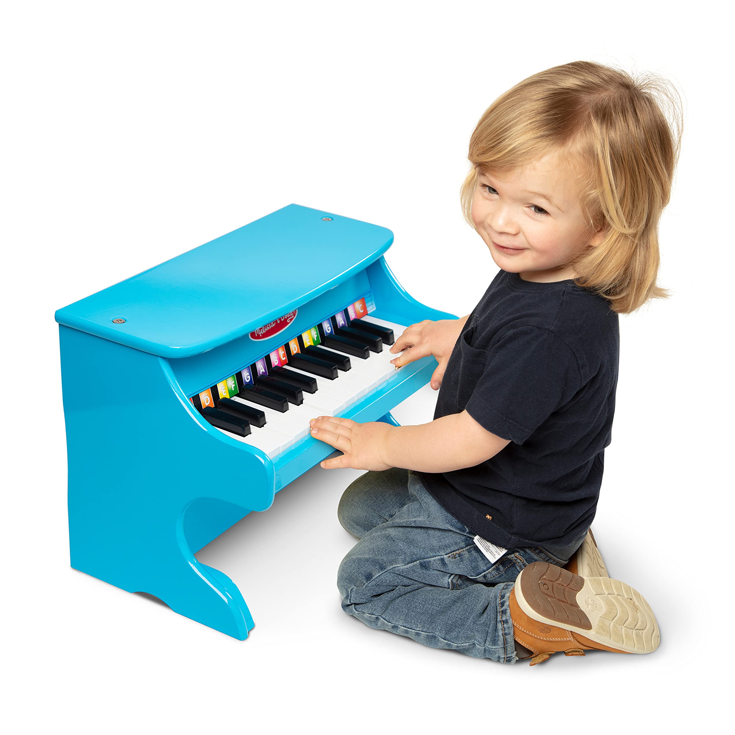 Melissa & Doug Learn-to-Play Piano With 25 Keys and Color-Coded Songbook - Blue - Toy Piano For Baby, Kids Piano Toy, Toddler Piano Toys For Ages 4+