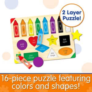 The Learning Journey: Lift & Learn Puzzle Colors & Shapes – Preschool Toys & Activities for Children Ages 3 and Up – Award Winning Educational Toy