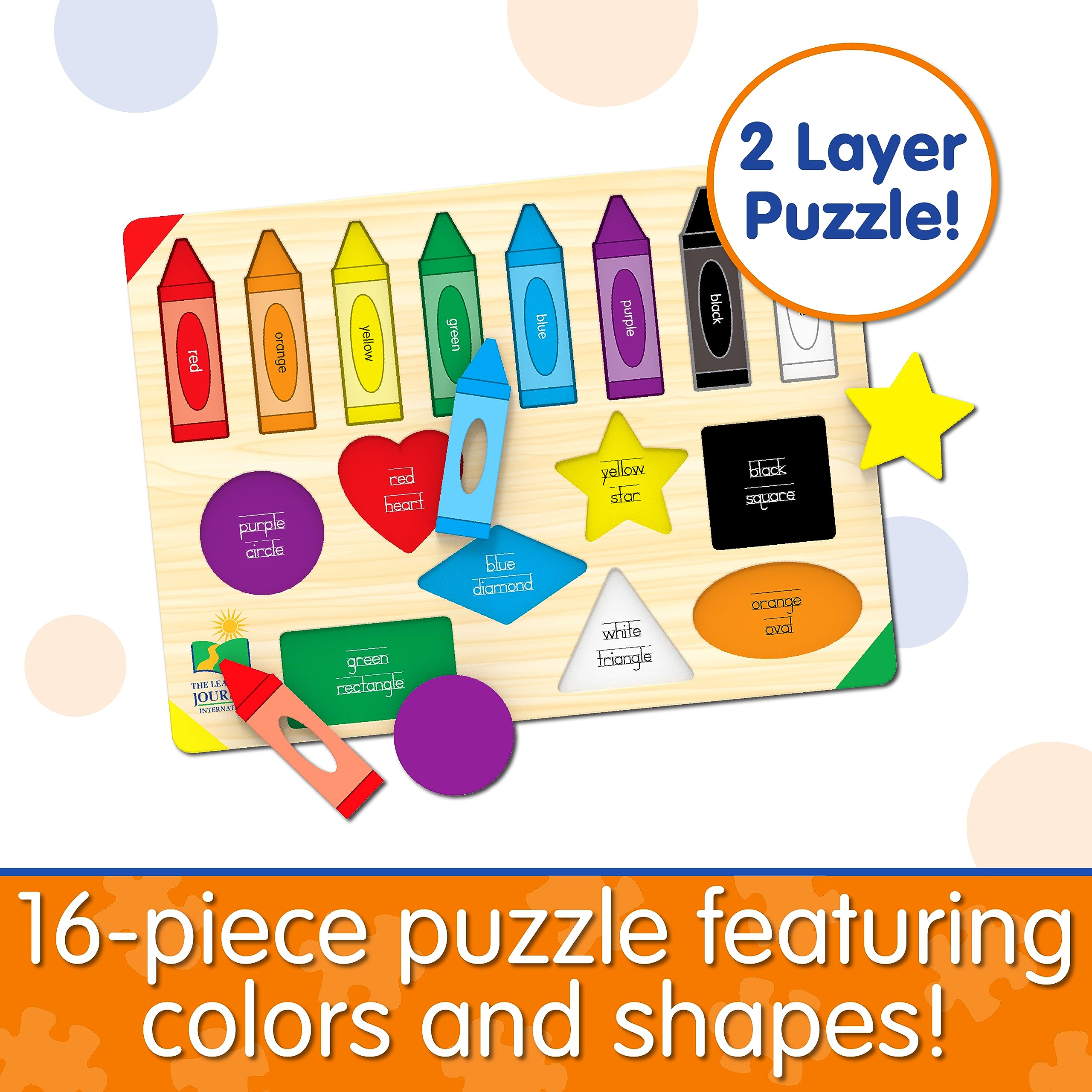 The Learning Journey: Lift & Learn Puzzle Colors & Shapes – Preschool Toys & Activities for Children Ages 3 and Up – Award Winning Educational Toy