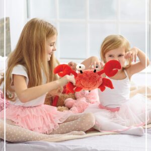 DolliBu Red Crab Stuffed Animal - Super Soft Crab Plush Toy, Cute Crab Ocean Stuffed Animal for Boys and Girls, Adorable Red Stuffed Animal Crab Toy Gift for Kids, Teens, and Adults -12 Inches