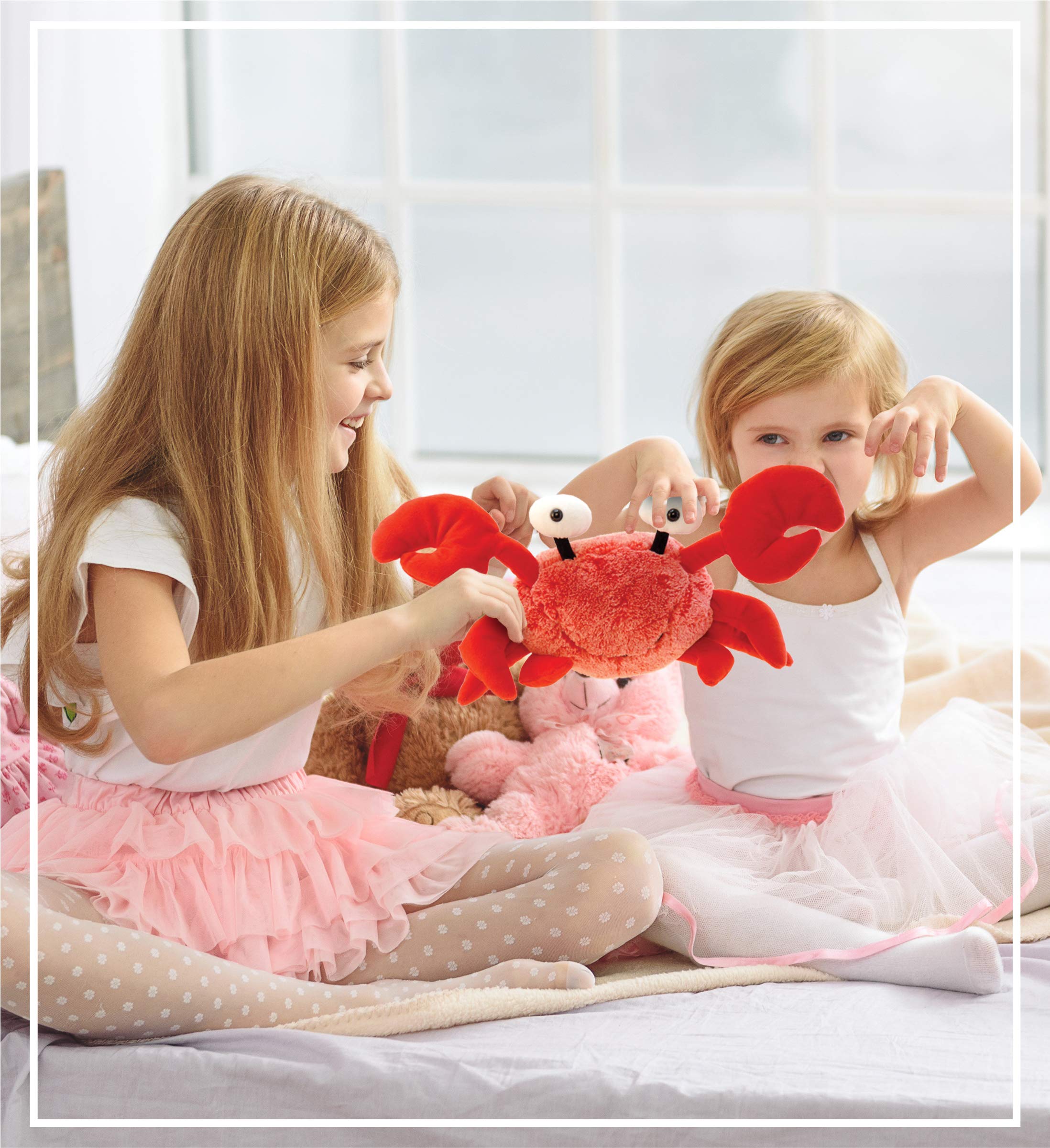 DolliBu Red Crab Stuffed Animal - Super Soft Crab Plush Toy, Cute Crab Ocean Stuffed Animal for Boys and Girls, Adorable Red Stuffed Animal Crab Toy Gift for Kids, Teens, and Adults -12 Inches