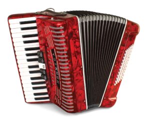 hohner 1305-red hohnica 72 bass 34-key entry level piano accordion range g to e