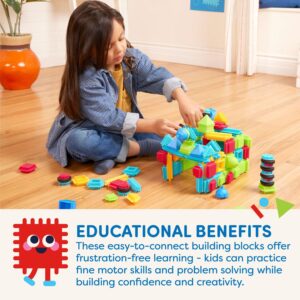 Battat- Bristle Blocks- STEM Interlocking Building Blocks- 112 pc Playset- Developmental Toys for Toddlers & Kid- Basic Builder Set- 2 Years +