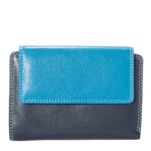 Visconti RB98 Multi Colored Soft Leather Ladies/Girls Compact Bifold Wallet & Purse (Blue)