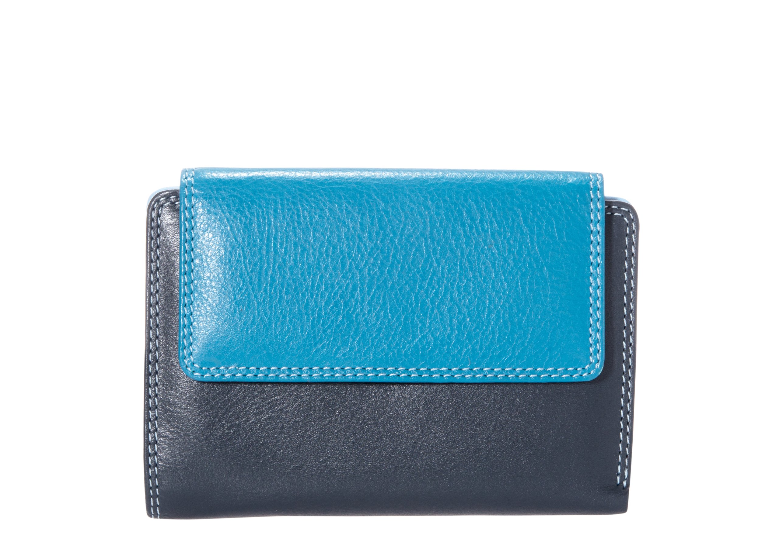 Visconti RB98 Multi Colored Soft Leather Ladies/Girls Compact Bifold Wallet & Purse (Blue)