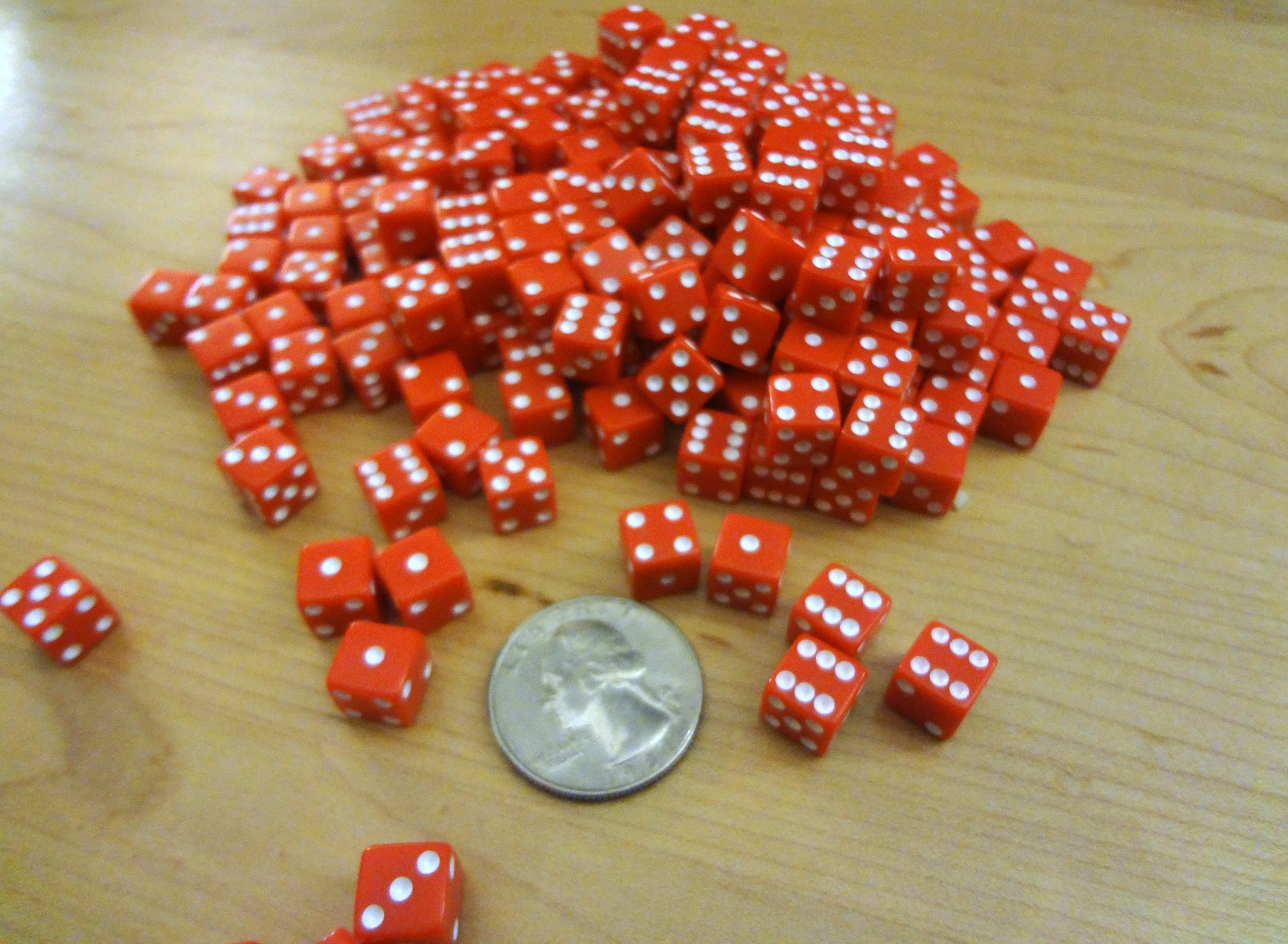 200 Red Dice Small Mini - 8MM