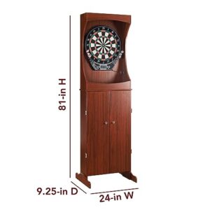 Outlaw Electronic Dartboard and 81-in Free-Standing Cabinet - Cherry Finish