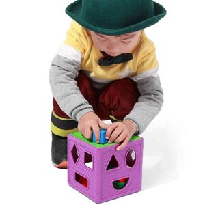 BOHS Geometric Shape Sorting Cube Baby Toys, with 18 Shapes and 1 Cube