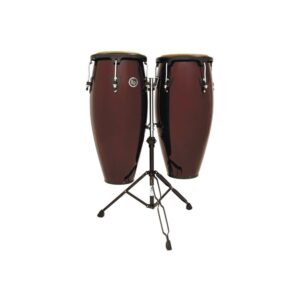 latin percussion lp646ny-dw 10-inch and 11-inch city series conga set with stand - dark wood