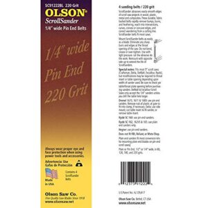 OLSON SAW SC91222BL Scroll Saw Sander with 1/4-Inch Wide 220 Grit, 4-Pack