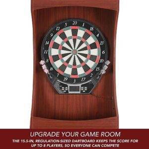 Outlaw Electronic Dartboard and 81-in Free-Standing Cabinet - Cherry Finish