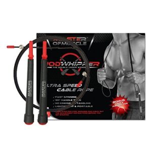 Jump Rope - Master Double Unders & Smash Your Workout + Fitness Training Ebook, Speed Rope Carry Case, Outdoor Jumprope Cable Protector & Screw Kit