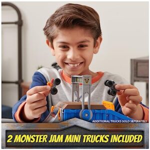 Monster Jam Mini Freestyle Flip Arena Playset and Storage with 2 Mini Monster Jam Trucks, Kids Toys for Boys and Girls Ages 3 and up