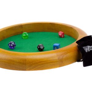 Wiz Dice 12-inch Felt-Lined Wooden Dice Trays (Round)