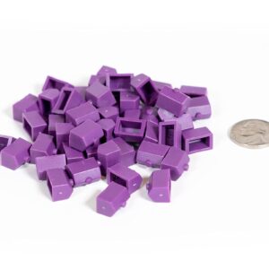 Plastic Houses: Purple Color Board Game Replacement House (Colored Miniature Town & City Buildings, Board Game Playing Pieces) | 50 Pieces