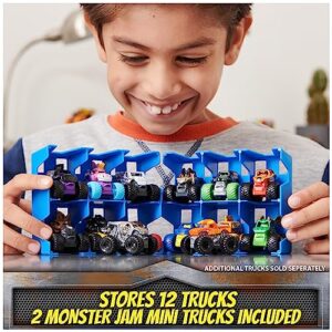 Monster Jam Mini Freestyle Flip Arena Playset and Storage with 2 Mini Monster Jam Trucks, Kids Toys for Boys and Girls Ages 3 and up