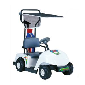 kid motorz junior 6v pro golf cart ride-on, white