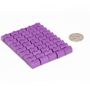 Plastic Houses: Purple Color Board Game Replacement House (Colored Miniature Town & City Buildings, Board Game Playing Pieces) | 50 Pieces