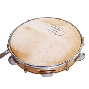 Capoeira Leather Pandeiro Drum Tambourine Samba Brasil Wood Music Instrument 10"