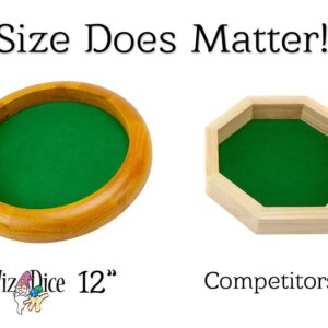 Wiz Dice 12-inch Felt-Lined Wooden Dice Trays (Round)