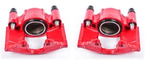 power stop s4299 front pair of high-temp red powder coated calipers for deville astro c1500 c2500 express k1500 k2500 tahoe ram 1500 safari savana yukon [application specific]