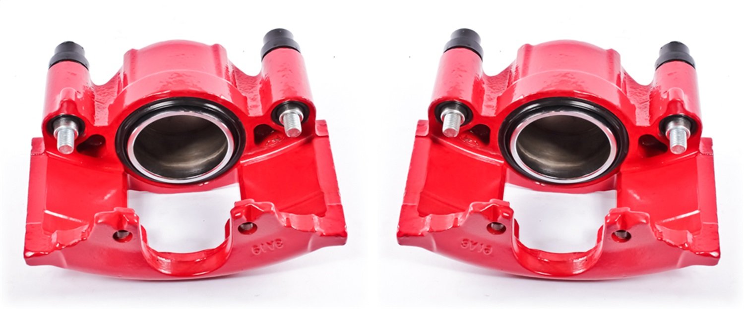 Power Stop S4299 Front Pair of High-Temp Red Powder Coated Calipers For Deville Astro C1500 C2500 Express K1500 K2500 Tahoe Ram 1500 Safari Savana Yukon [Application Specific]