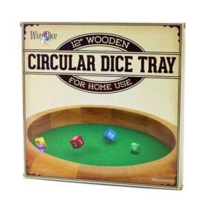 Wiz Dice 12-inch Felt-Lined Wooden Dice Trays (Round)