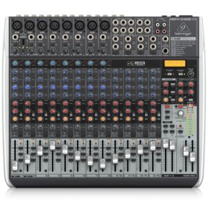 behringer xenyx qx2222usb premium 22-input 2/2-bus mixer with xenyx mic preamps and compressors, klark teknik multi-fx processor, wireless option